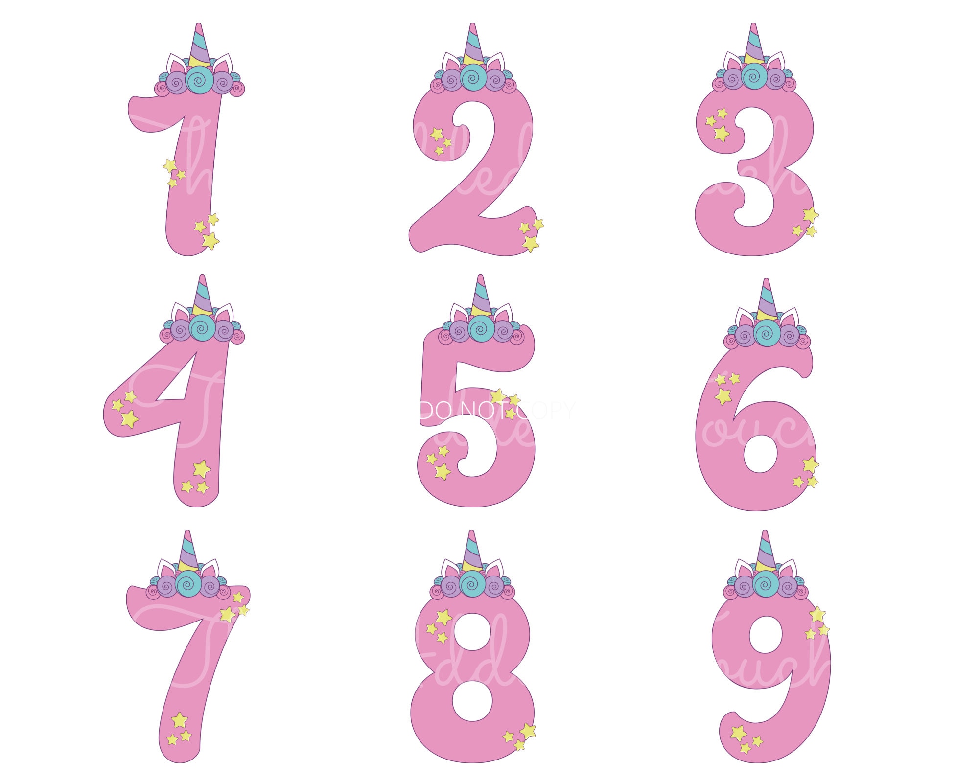 Unicorn Numbers PNG, Unicorn Birthday Numbers Download, Unicorn s Image ...