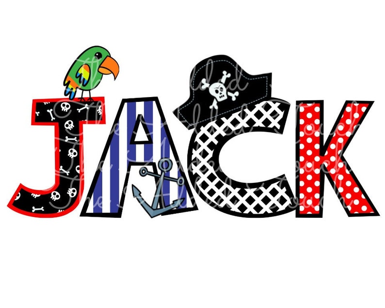Personalized Pirate Name, Sublimation Pirate Birthday Digital Image ...