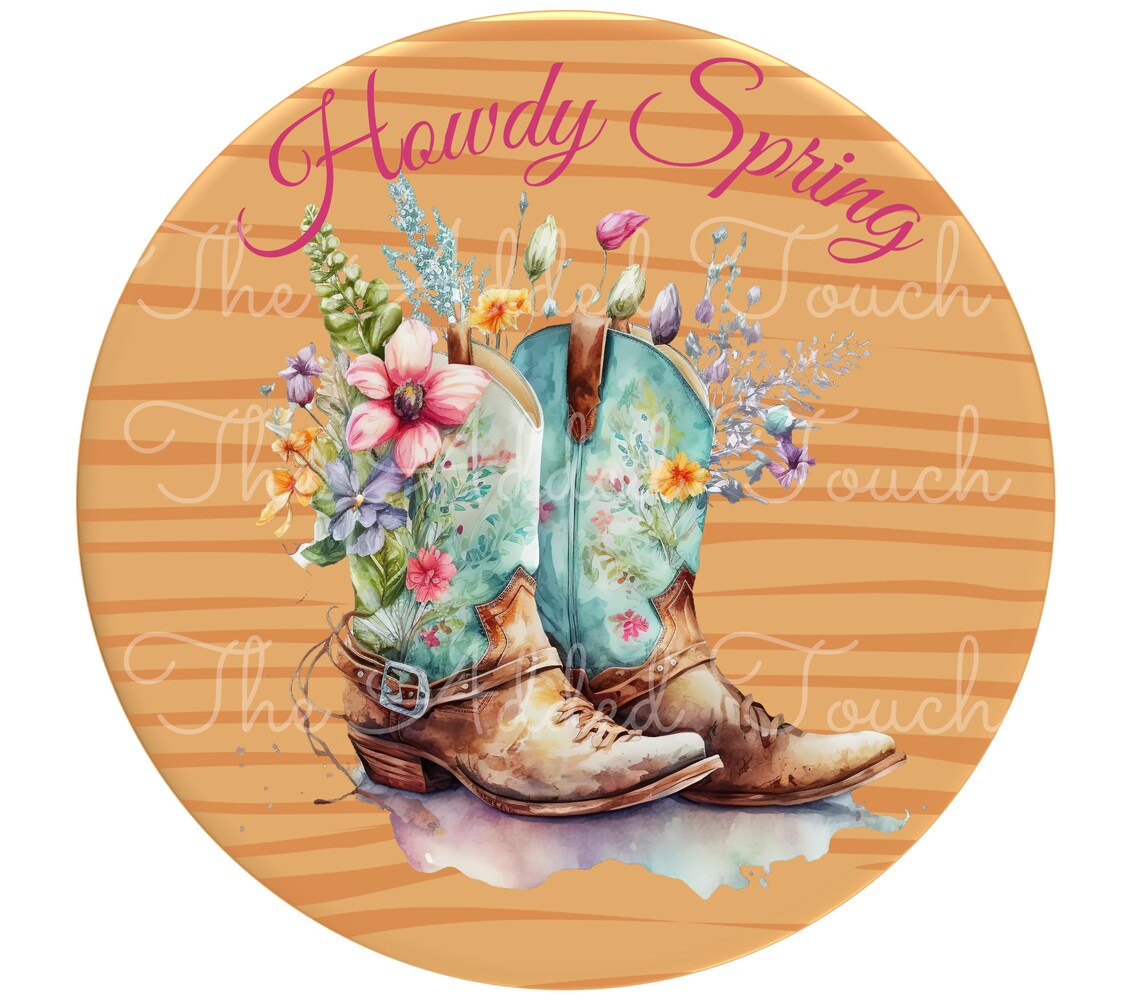Howdy Spring PNG Cowboy Boots Spring Flowers Design Cowgirl - Etsy