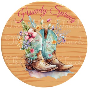 Howdy Spring PNG, Cowboy Boots Spring Flowers Design, Cowgirl ...