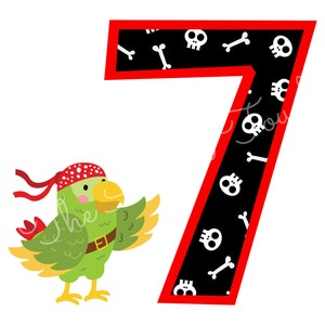 Custom Pirate Birthday Number, Pirate Birthday Party, Pirate Age, Girl ...