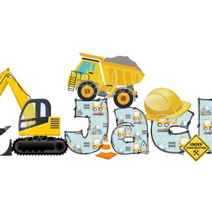 Personalized Construction Name, Sublimation Construction Birthday ...