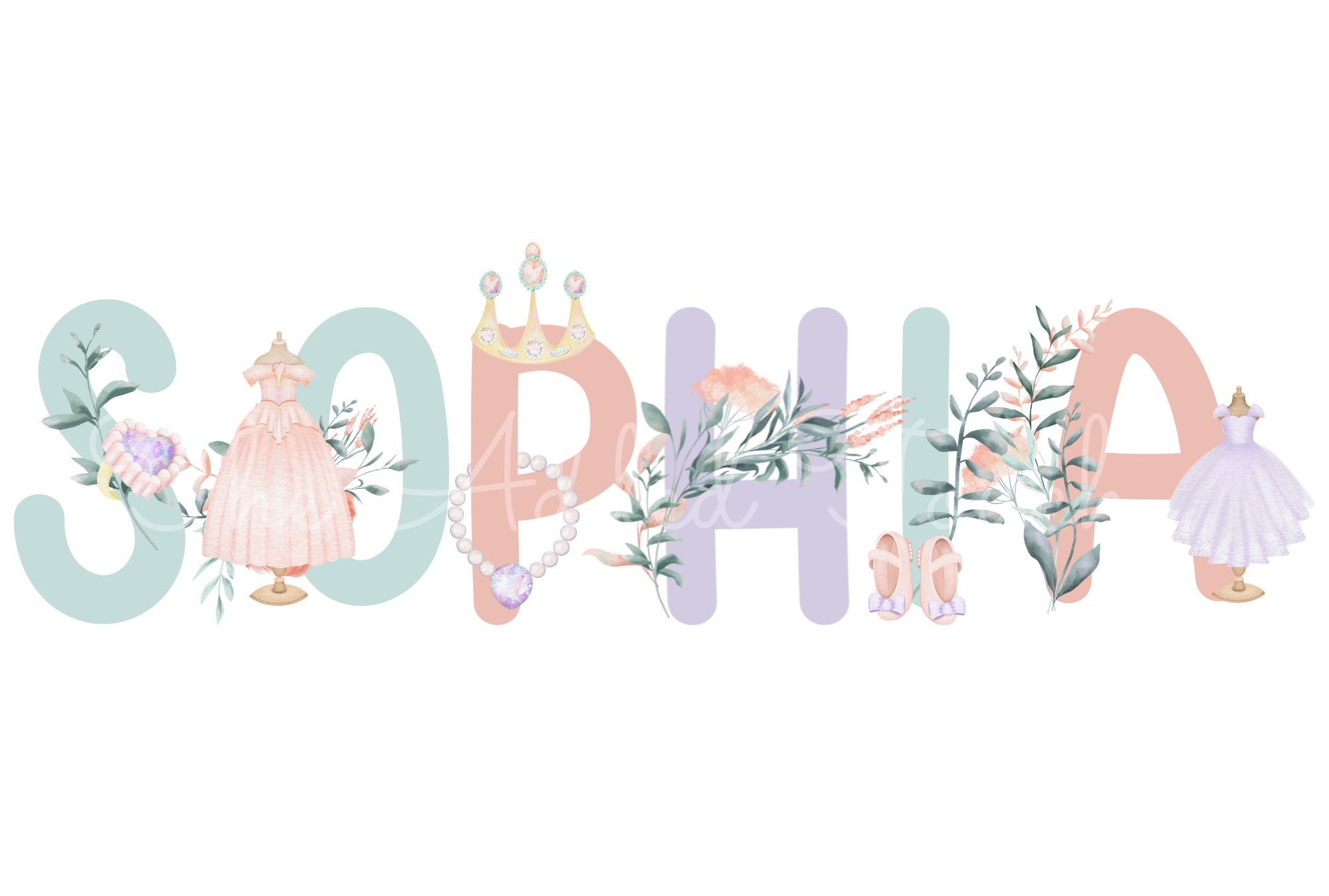 Personalized Princess Name Sublimation Princess Birthday - Etsy