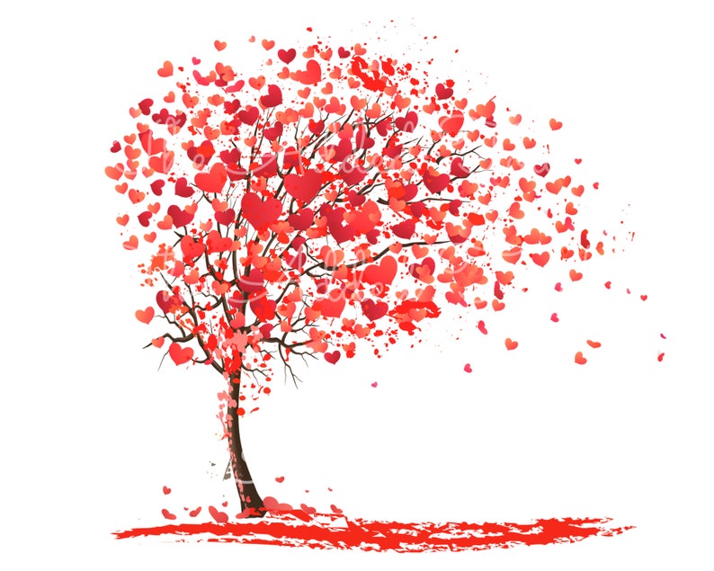 Red Heart Trees PNG Fall Trees Valentine Heart Trees Love - Etsy
