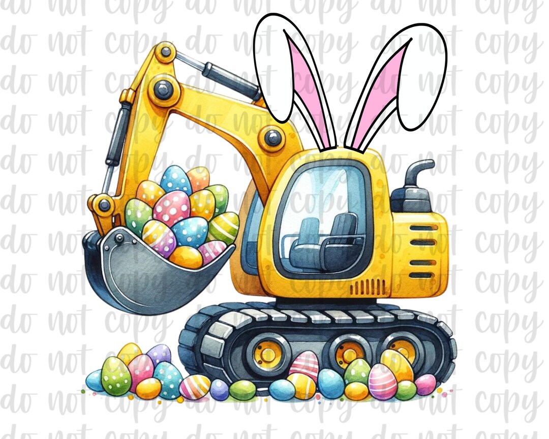 Easter Egg Boy Design, Easter PNG, Excavator Easter Image, Eggscavator ...