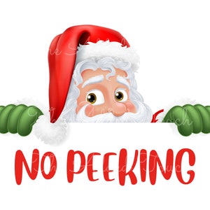 Santa PNG, Santa No Peeking Image, Santa Pocket Peeker, Christmas Label ...