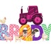 Personalized Tractor Name, Sublimation Tractor Birthday Digital Image ...