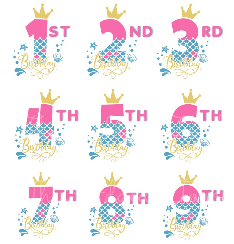 Mermaid Numbers PNG, Mermaid Birthday Numbers Download, Mermaid s Image ...