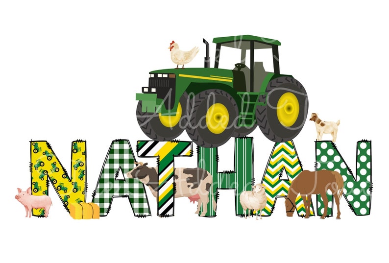 Personalized Tractor Name, Sublimation Tractor Birthday Digital Image ...