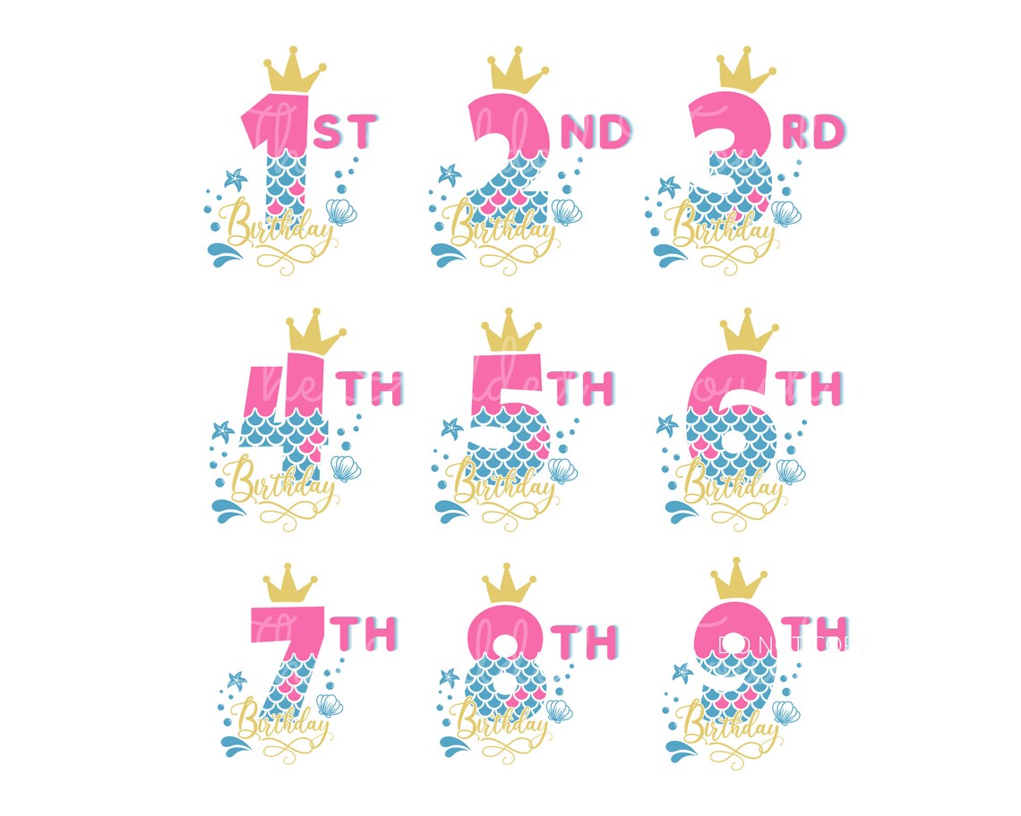 Mermaid Numbers PNG, Mermaid Birthday Numbers Download, Mermaid s Image ...
