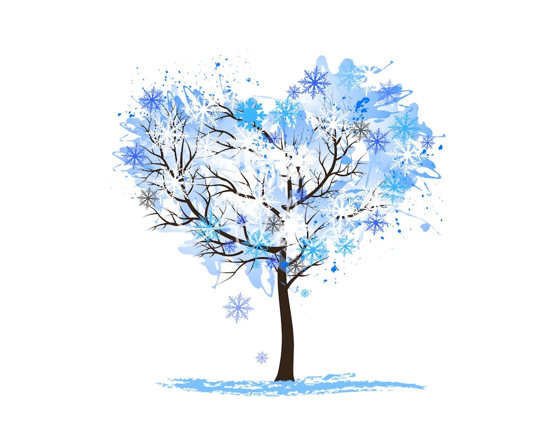 Winter Heart Tree PNG, Winter Tree Image, Snowy Tree Download, Most Wonderful Time of the Year ...