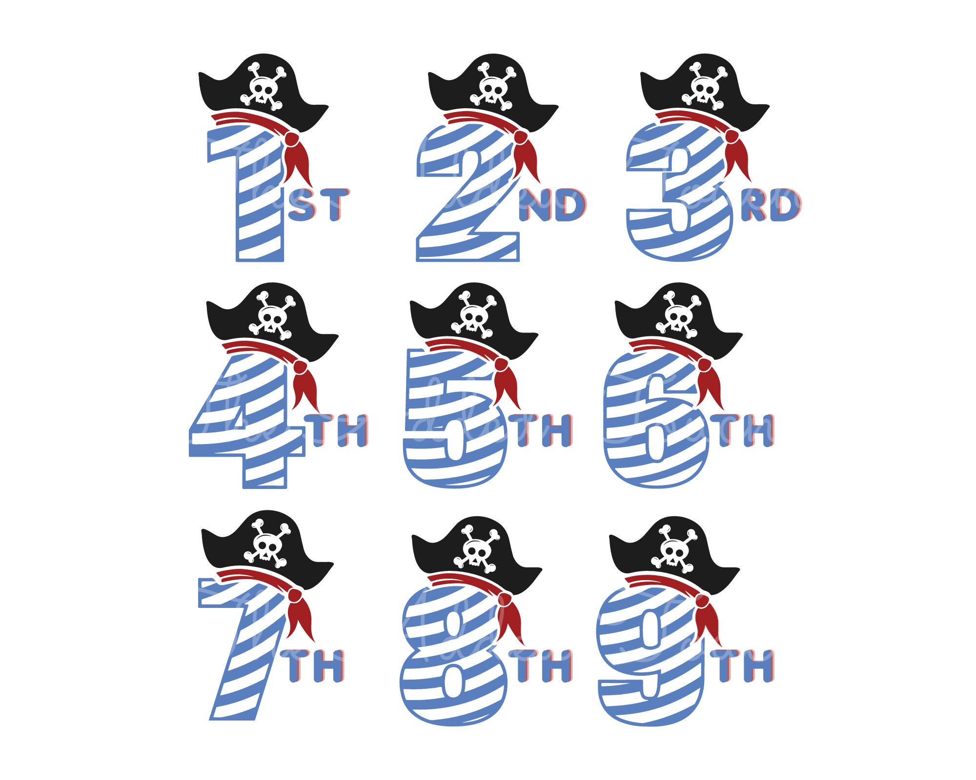 Pirate Numbers PNG Pirate Birthday Numbers Download Pirate - Etsy