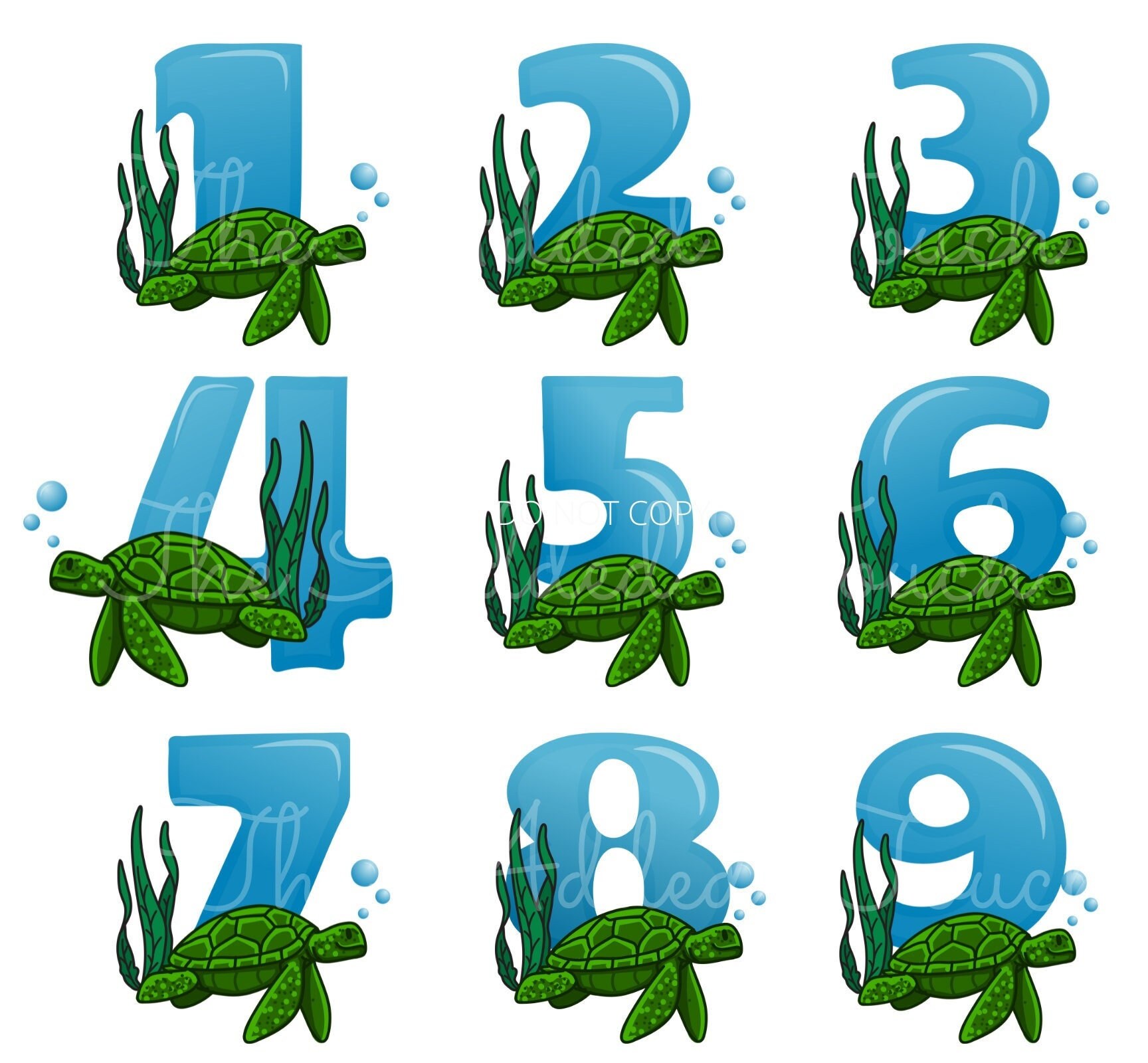 Sea Turtle Numbers PNG, Sea Turtle Birthday Numbers Download, Turtle #s ...