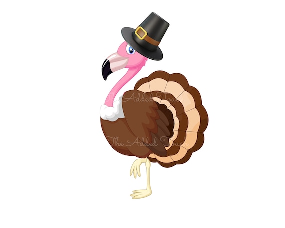 Turkey Flamingo PNG Thanksgiving Flamingo Turkey Image Fall - Etsy