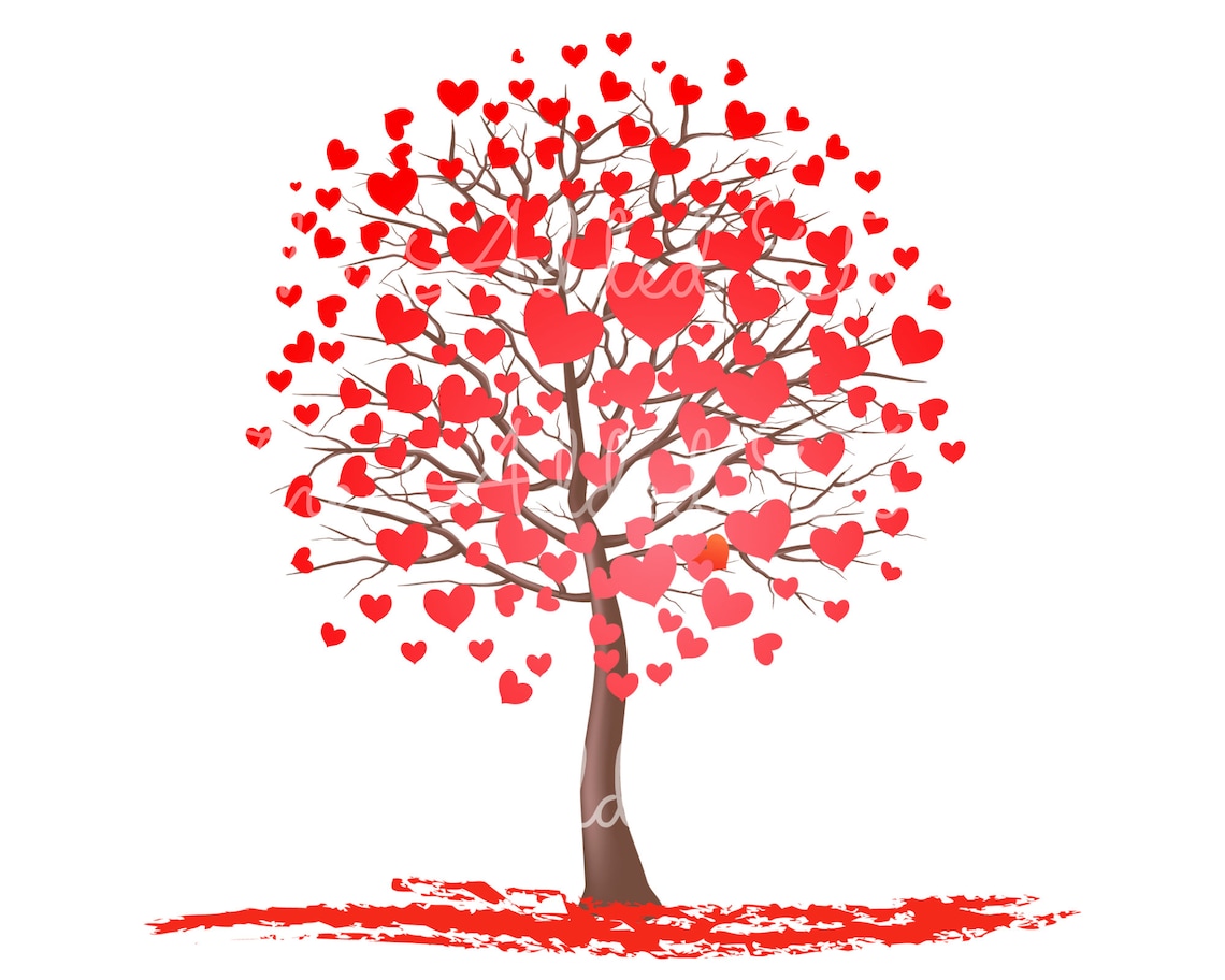 Red Heart Trees PNG Fall Trees Valentine Heart Trees Love - Etsy