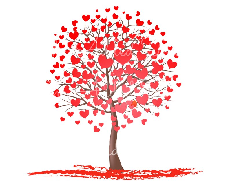 Red Heart Trees PNG Fall Trees Valentine Heart Trees Love - Etsy