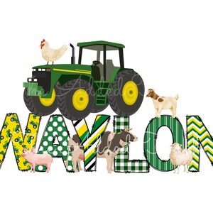 Personalized Tractor Name, Sublimation Tractor Birthday Digital Image ...