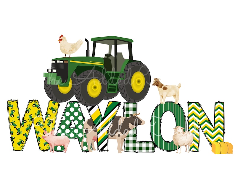 Personalized Tractor Name, Sublimation Tractor Birthday Digital Image ...