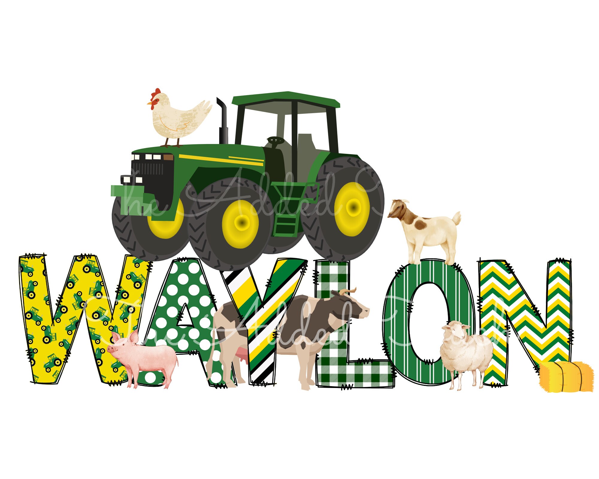 Personalized Tractor Name, Sublimation Tractor Birthday Digital Image ...