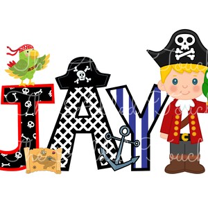 Personalized Pirate Name, Sublimation Pirate Birthday Digital Image ...