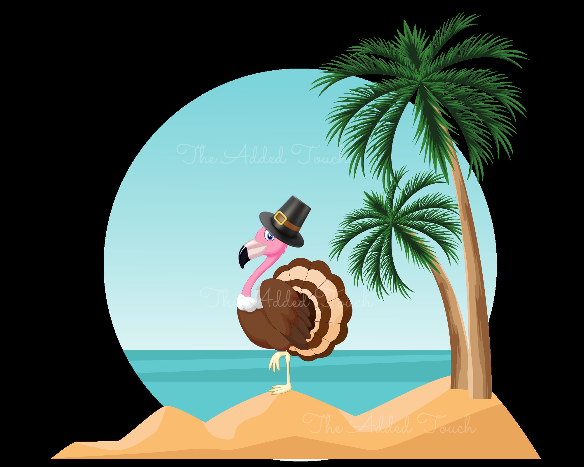 Turkey Flamingo PNG Thanksgiving Flamingo Turkey Image Fall - Etsy