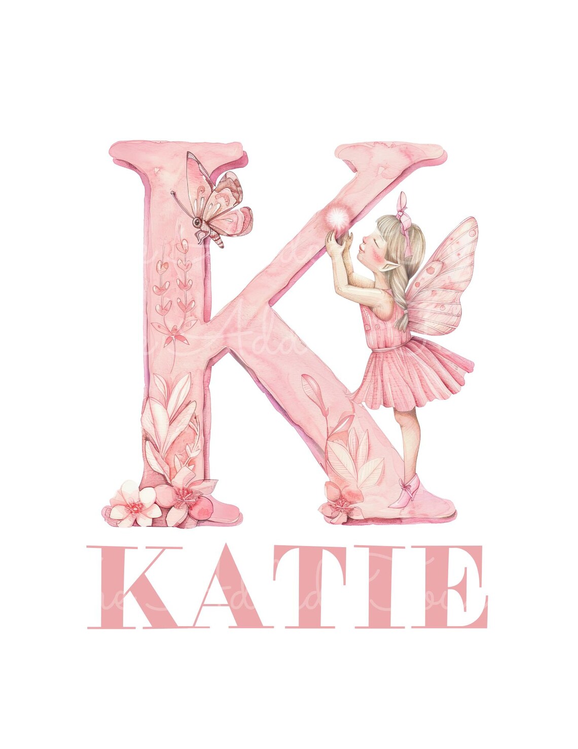 Custom Fairy Name, Fairy Initial PNG, Fairies Nursery, Fairy Birthday ...