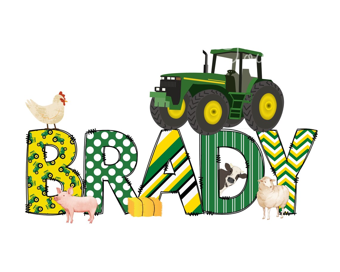 Personalized Tractor Name Sublimation Tractor Birthday - Etsy