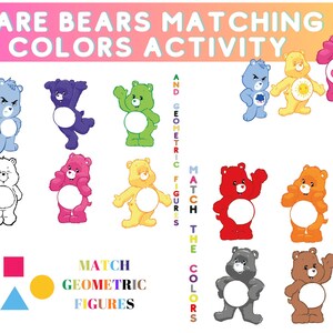 Care Bears Color Matching Game. Printable Toddler Busy Book Binder ...