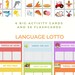 Language Lotto Game Printable Toddler Busy Book Binder Homeschool ...