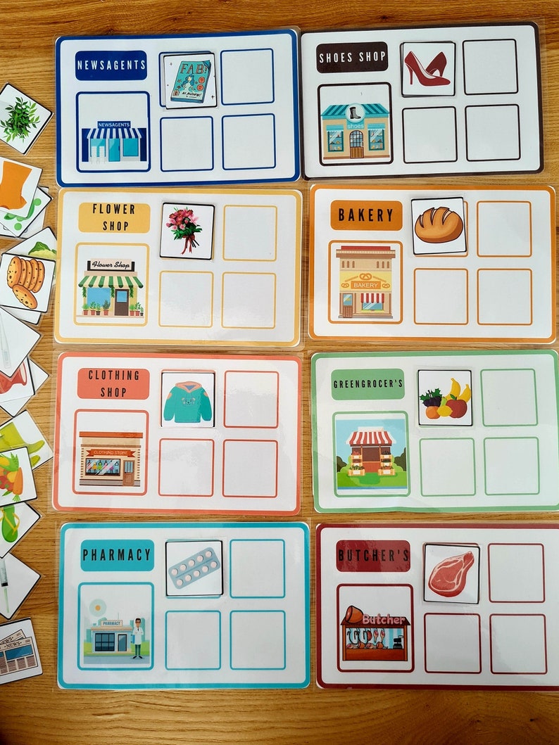 Learn Shops Activity Printable Game for Toddlers preschool | Etsy