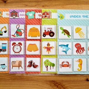 Language Lotto Game Printable Toddler Busy Book Binder Homeschool ...