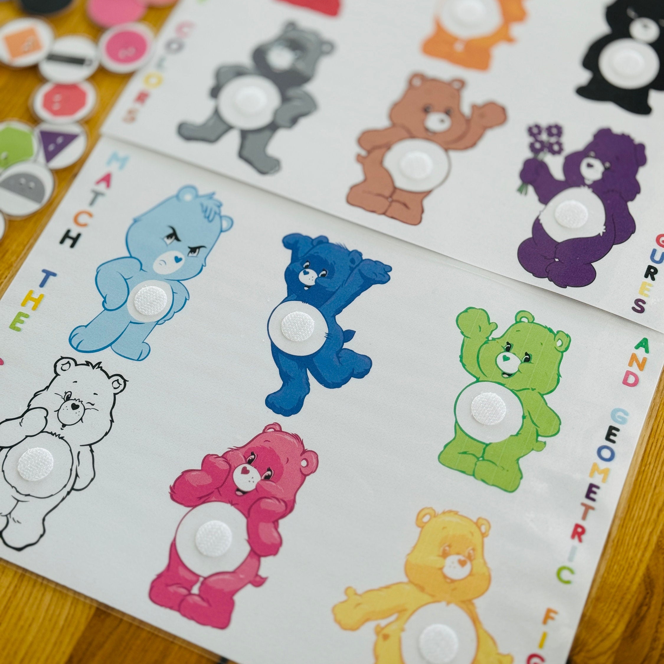 Care Bears Color Matching Game. Printable Toddler Busy Book Binder ...