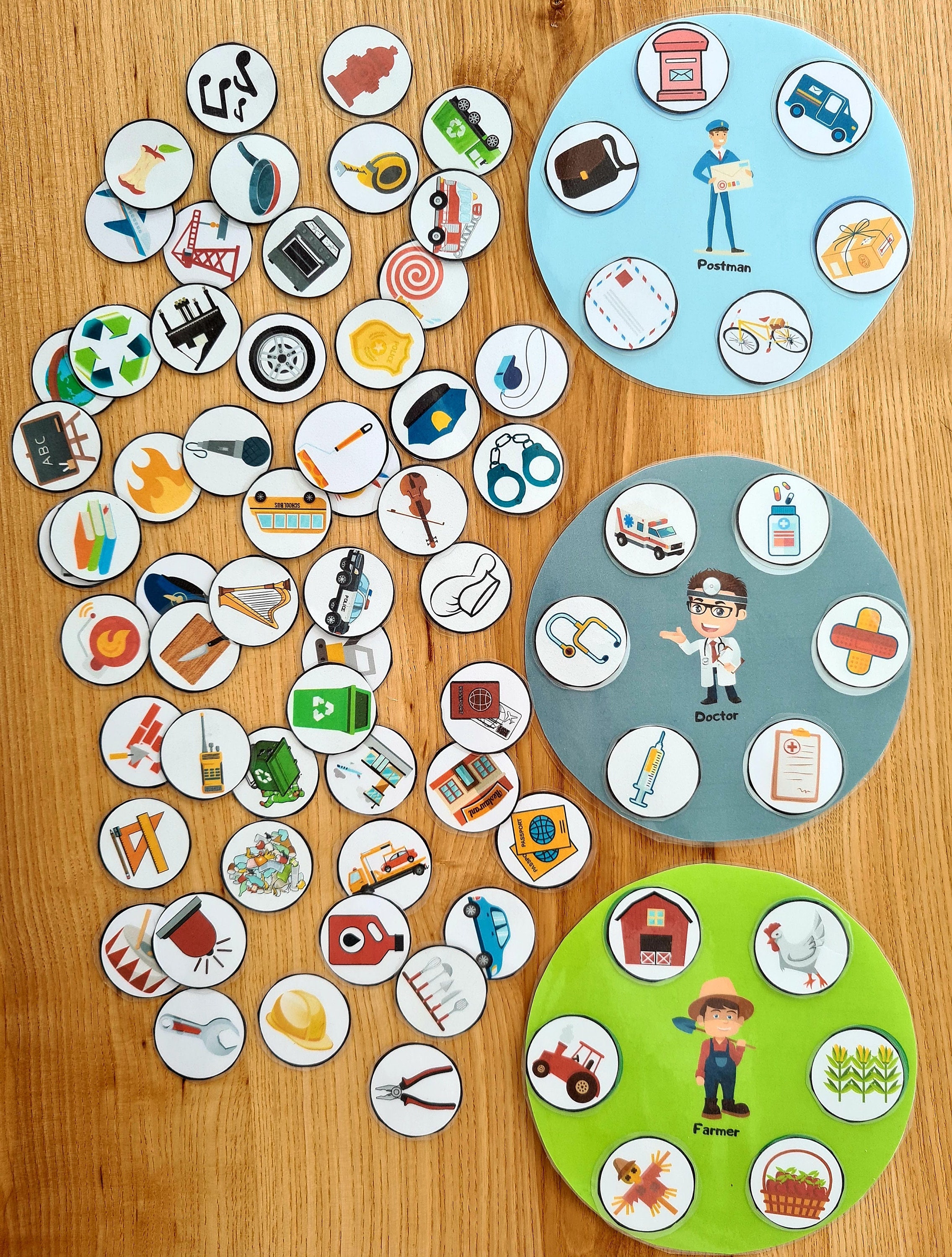 12 Jobs and Tools Matching Activity Printable Game for Toddlers ...