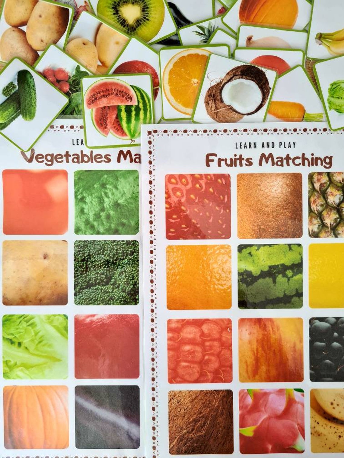 Fruits and Vegetables Matching Game Printable Homeschool Learning ...