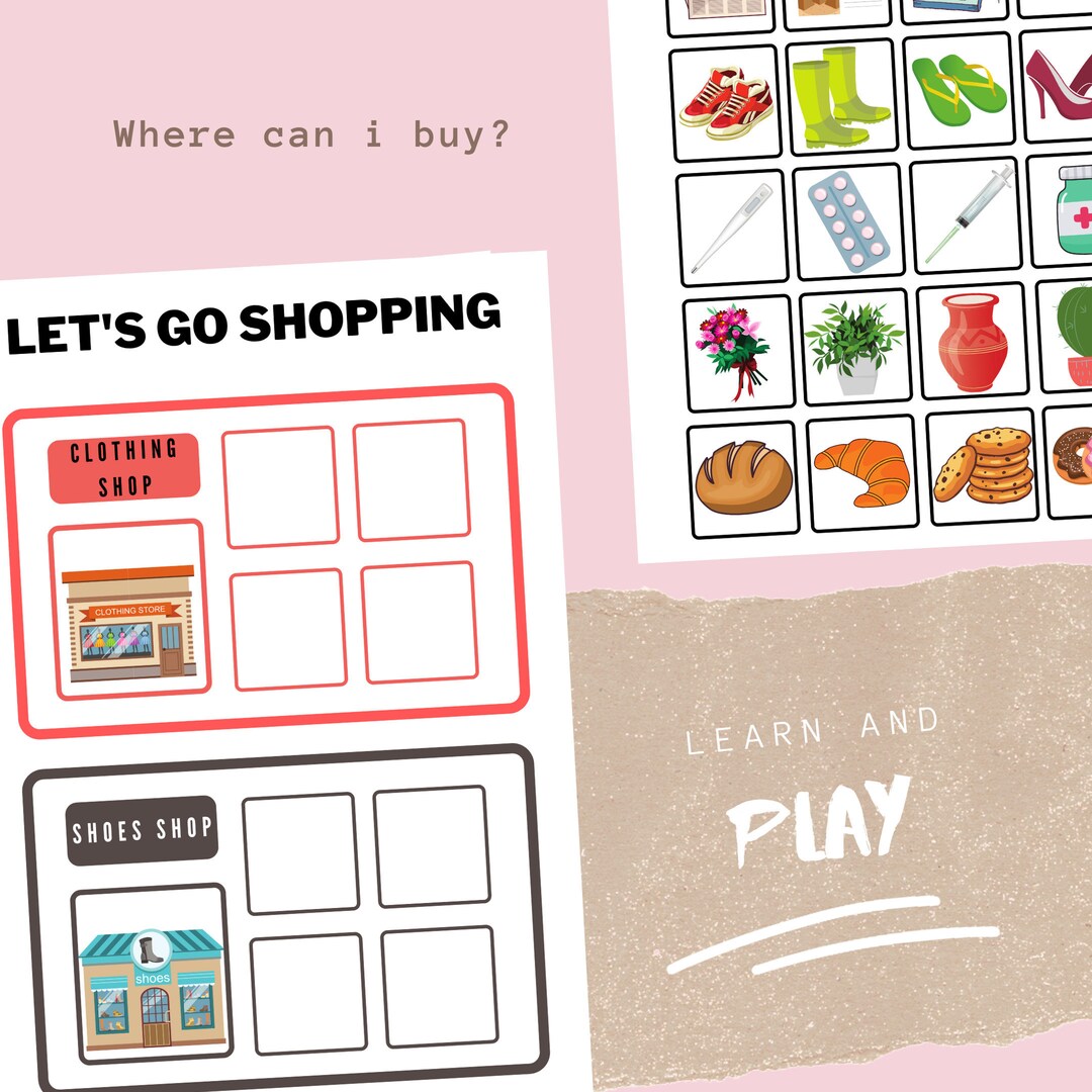 Learn Shops Activity Printable Game for Toddlers preschool Activity ...