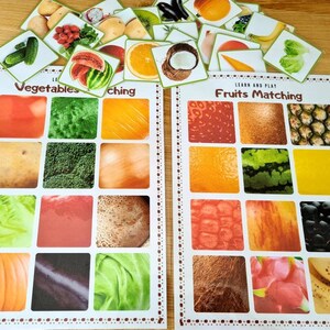 Fruits and Vegetables Matching Game Printable Homeschool Learning ...