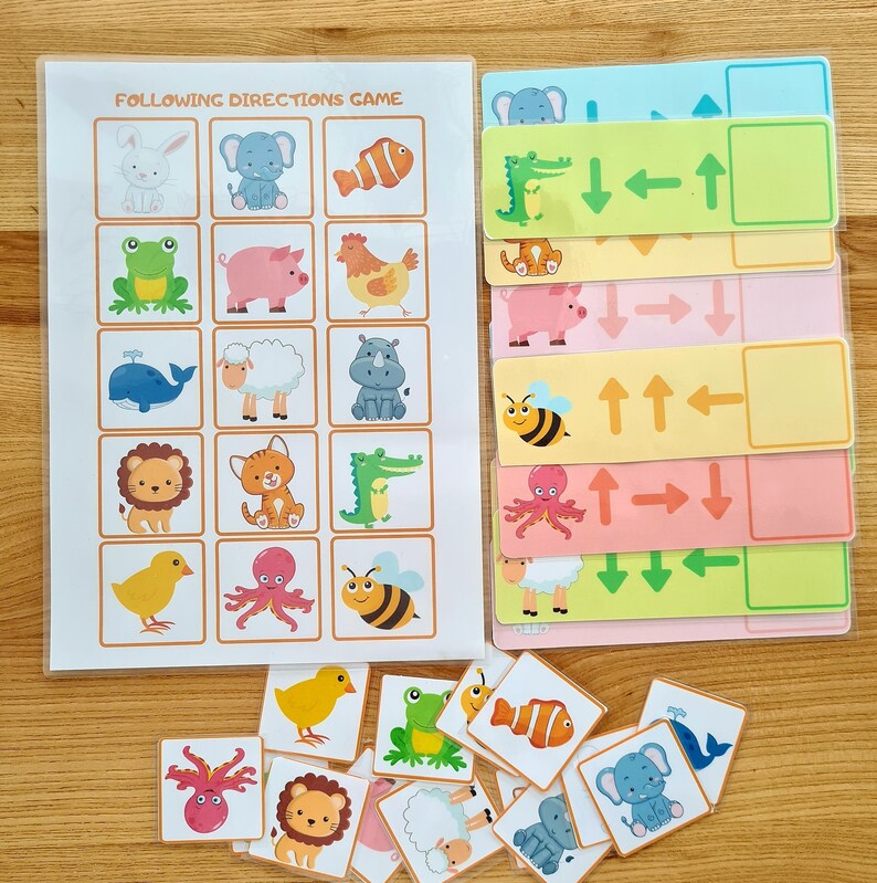 Following Directions Game Printable Game for Toddlers preschool ...