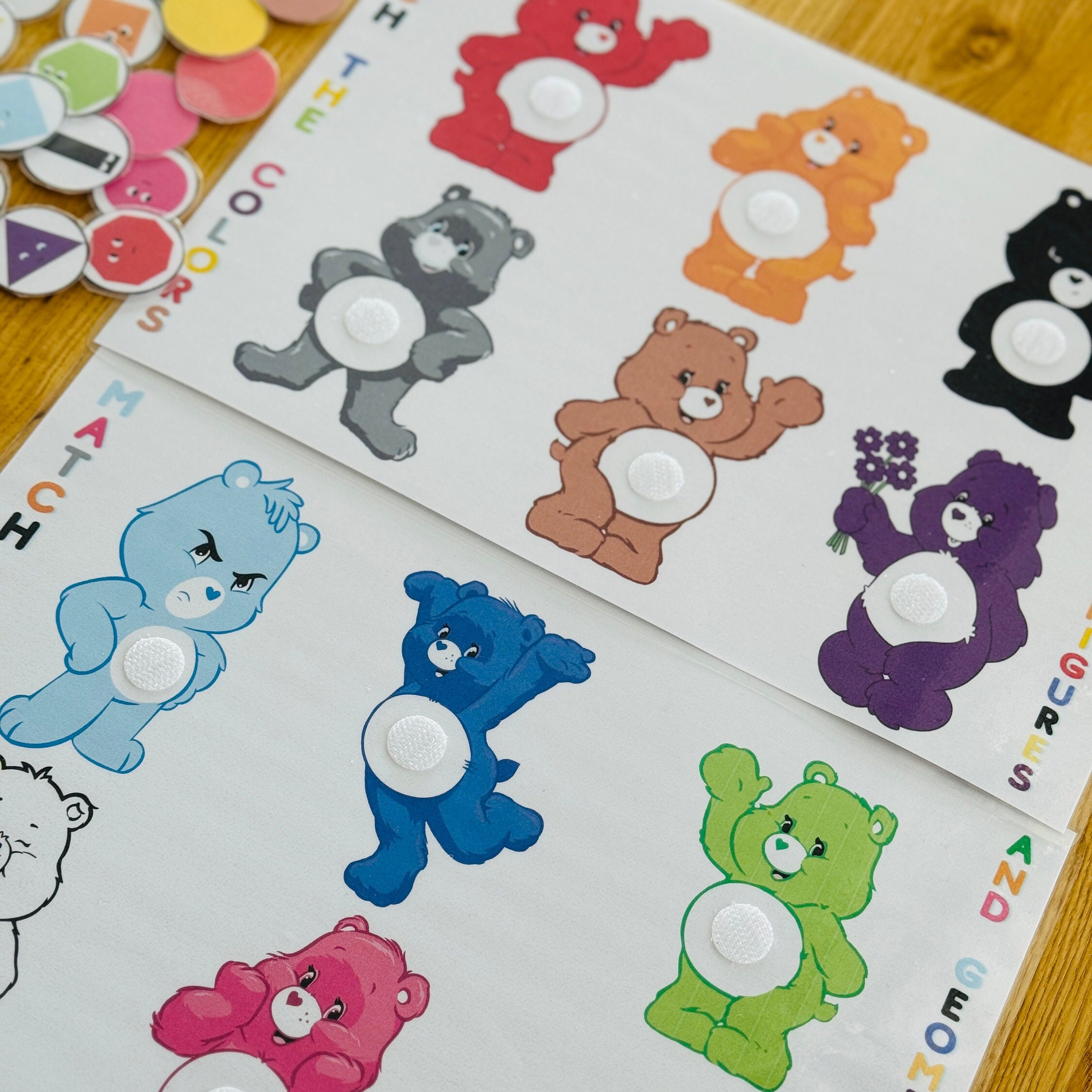 Care Bears Color Matching Game. Printable Toddler Busy Book Binder ...