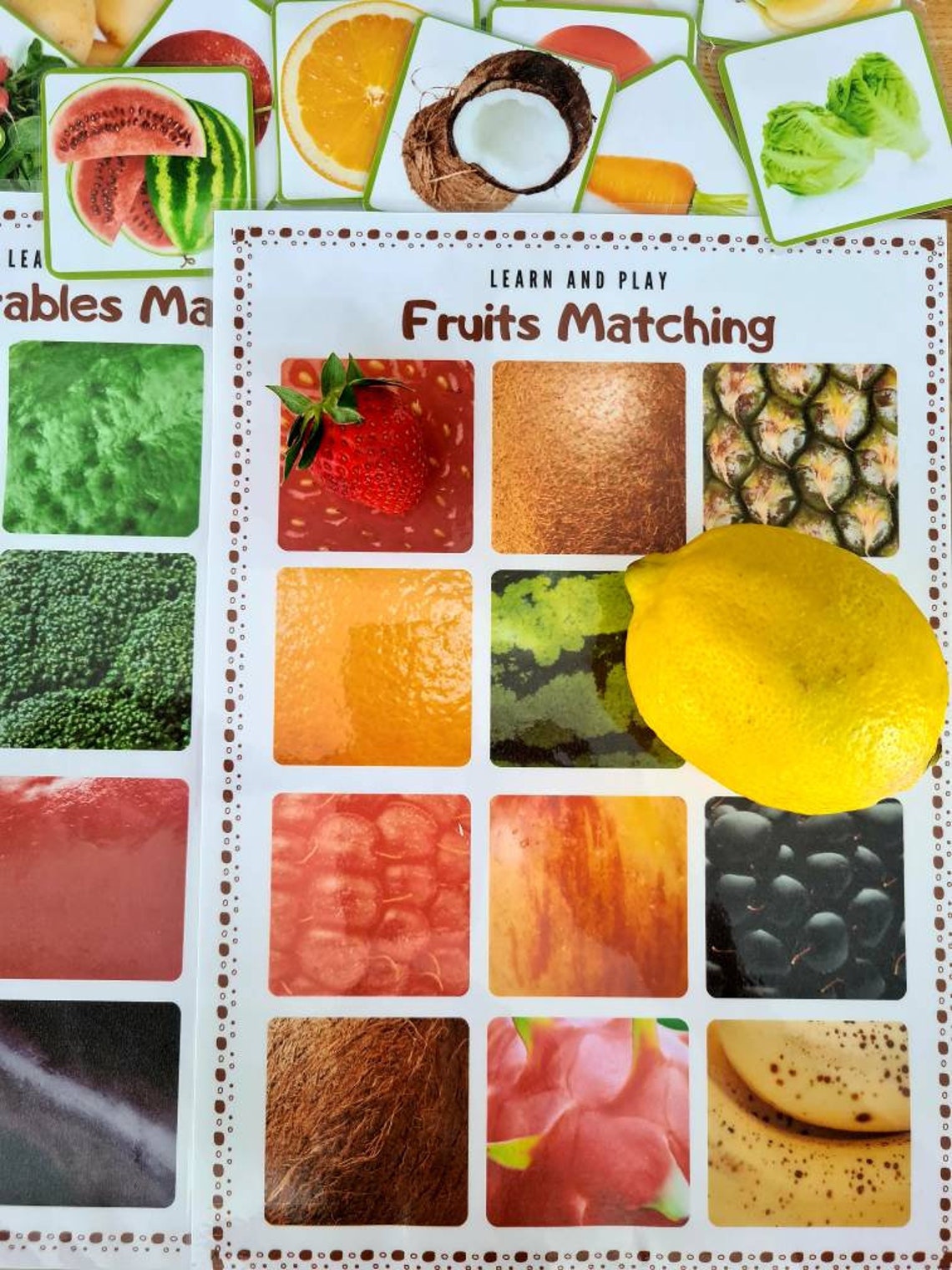 Fruits and Vegetables Matching Game Printable Homeschool Learning ...