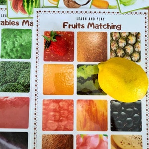 Fruits and Vegetables Matching Game Printable Homeschool Learning ...