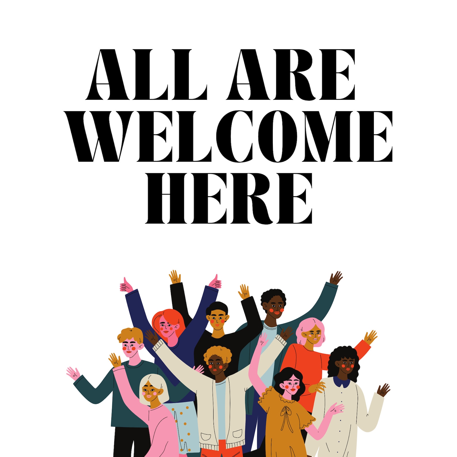 Todos son bienvenidos aquí cartel inclusivo impresión de - Etsy México