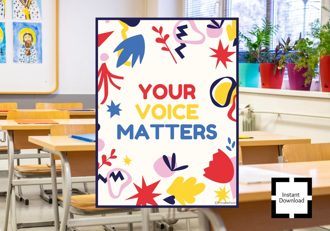Your Voice Matters Poster-school Counselor Decor-classroom Decor ...