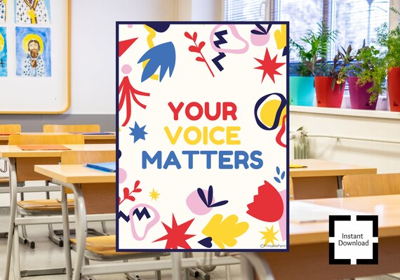 Your Voice Matters Poster-School Counselor Decor-Classroom | Etsy