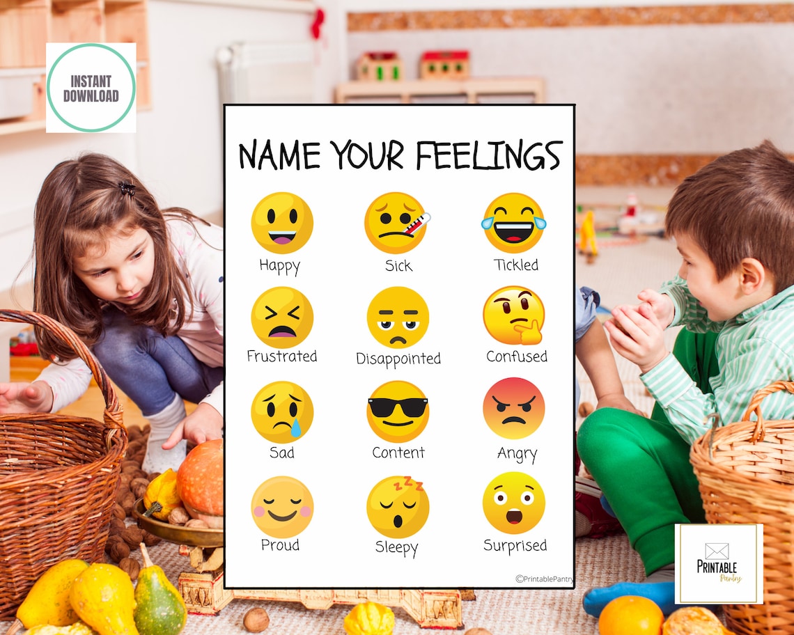 Name Your Feelings Printable Worksheet for Kids-therapy Tool-school ...