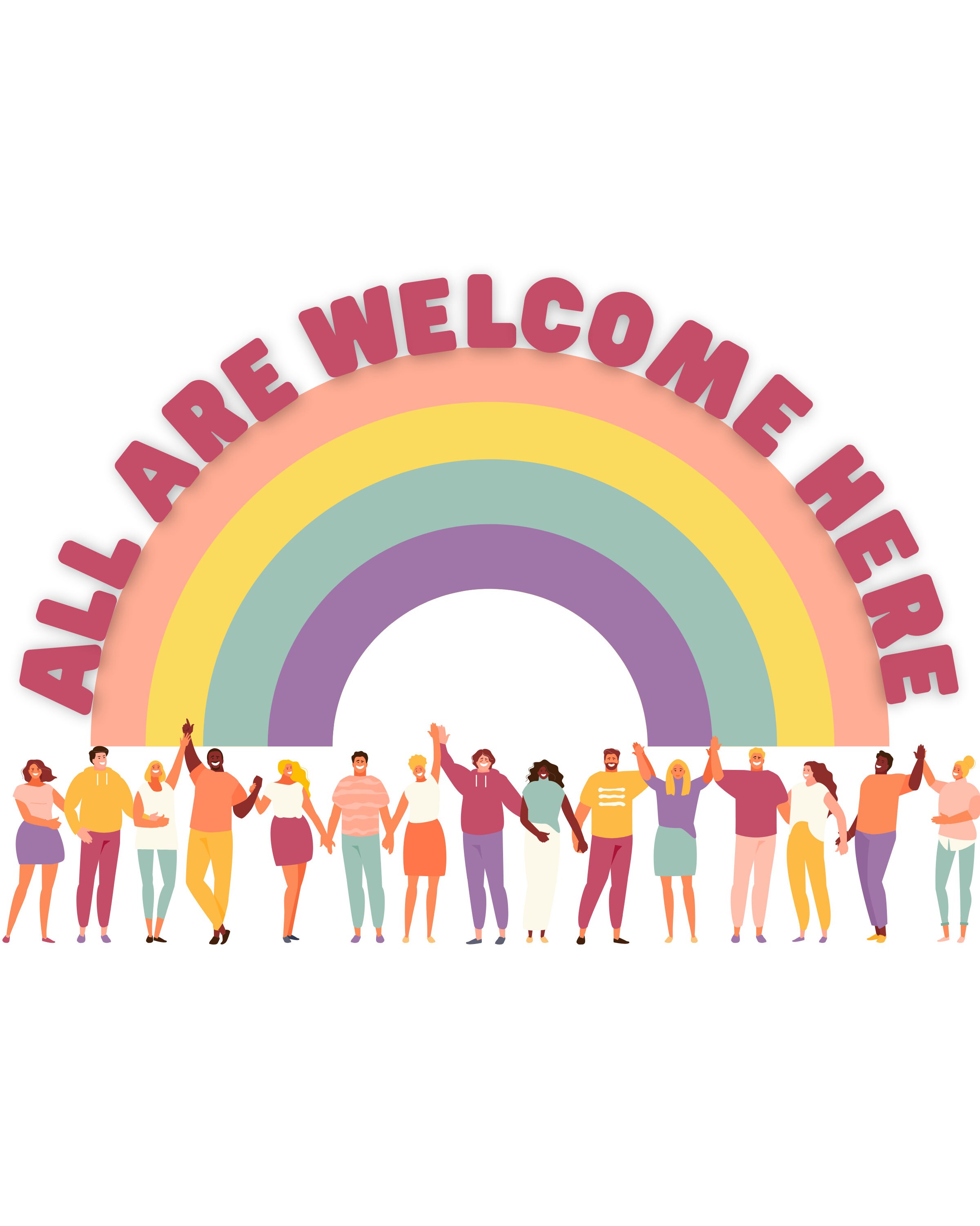 All Are Welcome Here, Inclusive Poster, Restaurant Poster, Store Poster ...