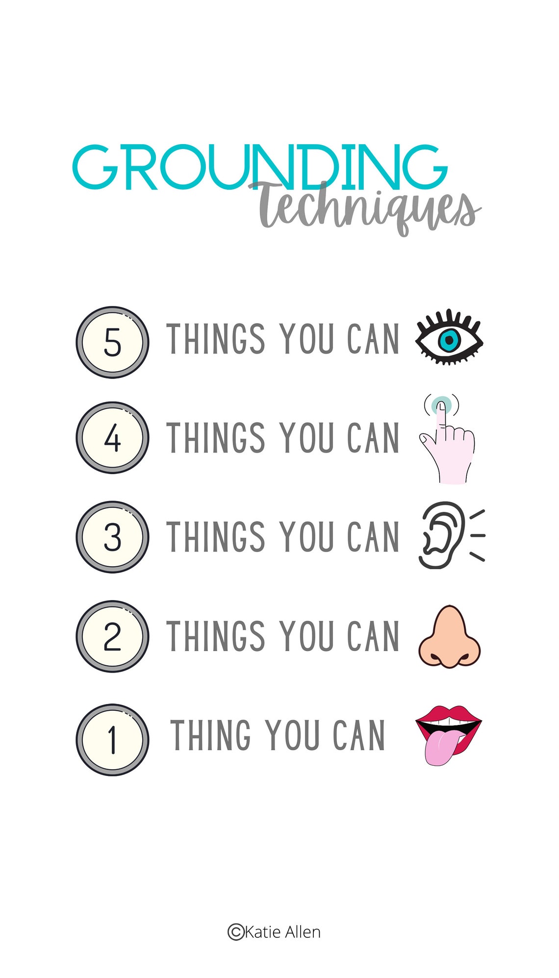 Free Printable 5 Senses Grounding Technique Poster And Next Comes L Free Printable 5 Senses Grounding Technique Poster And Next Comes L