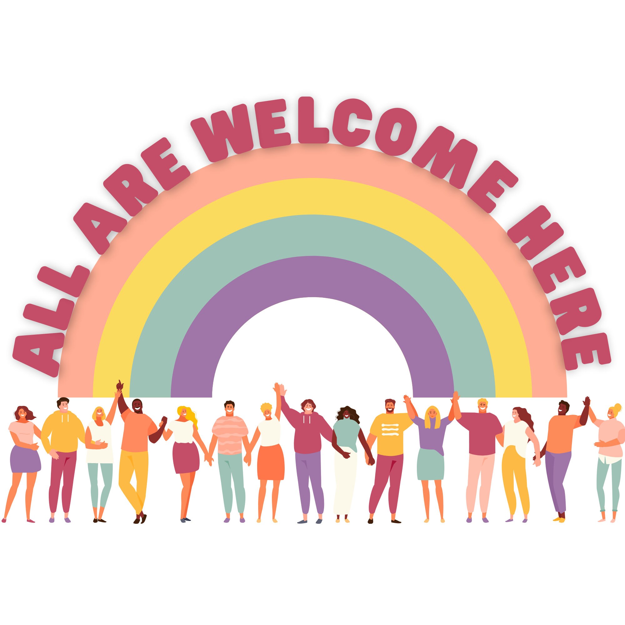 All Are Welcome Here, Inclusive Poster, Restaurant Poster, Store Poster ...