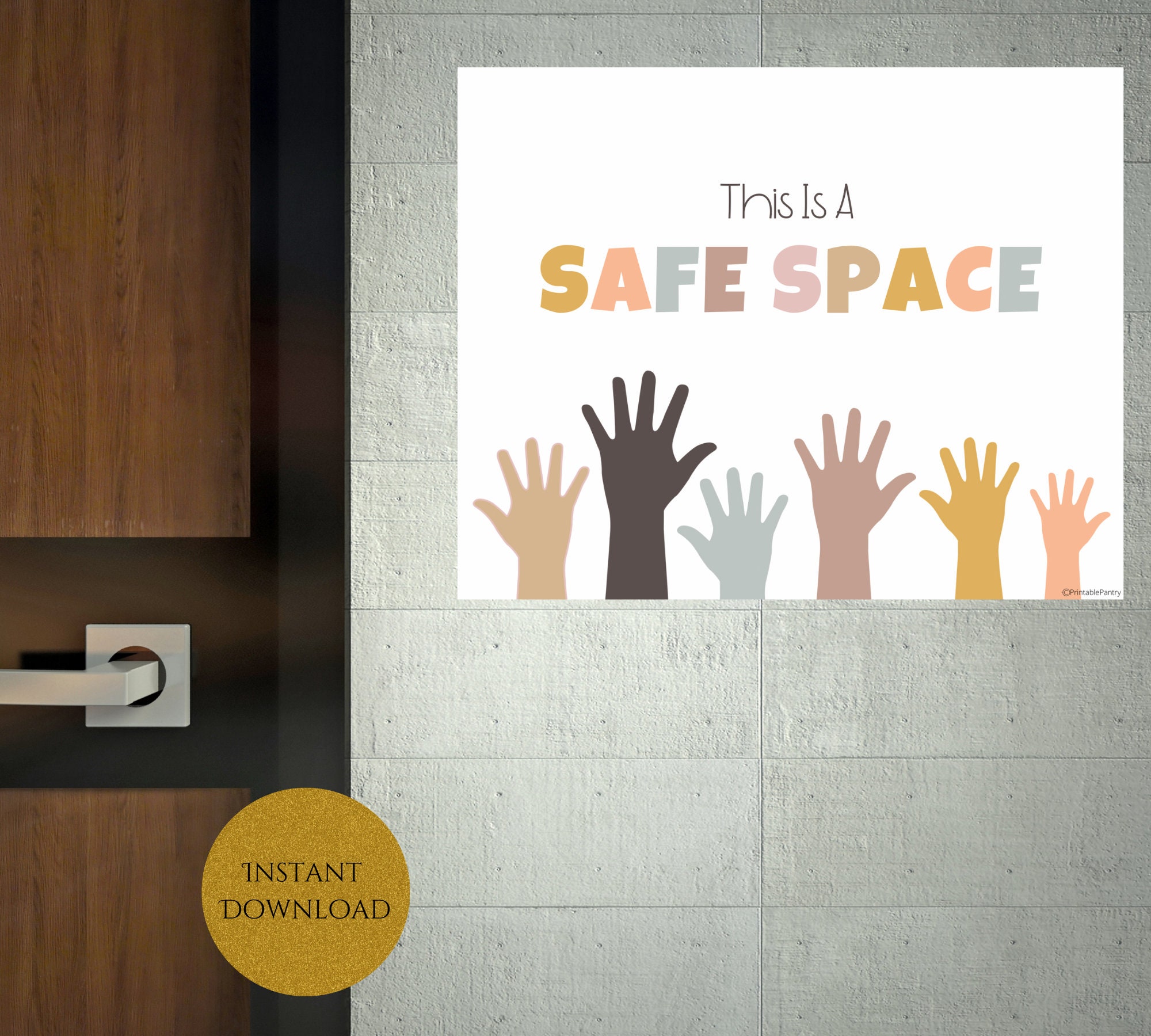 This Is A Safe Space Poster School Counselor Decor Classroom Etsy