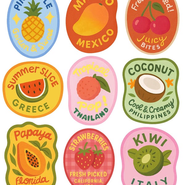 Fruit Stickers - Etsy
