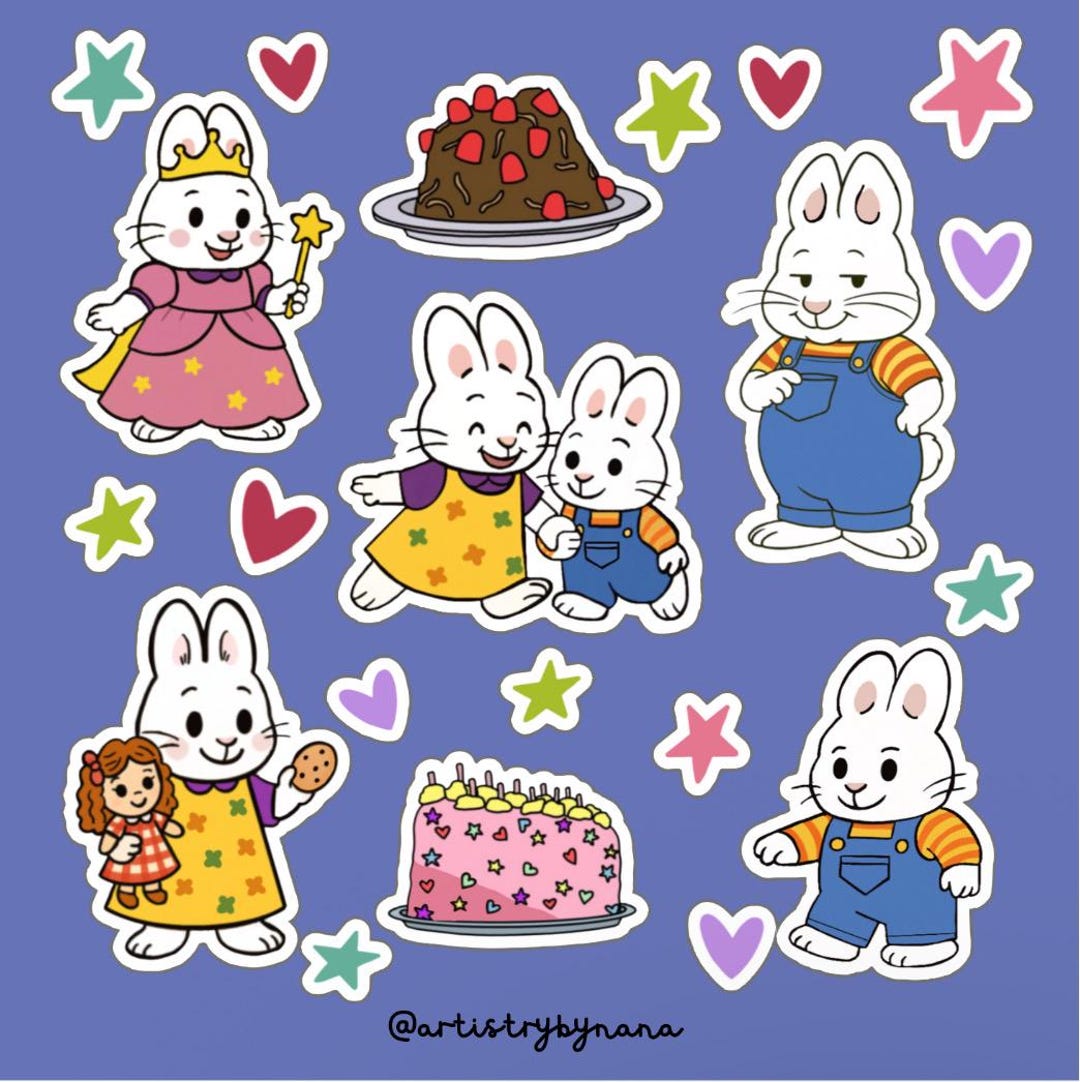 Childhood Nostalgia Sticker Sheets- Max & Ruby - Etsy